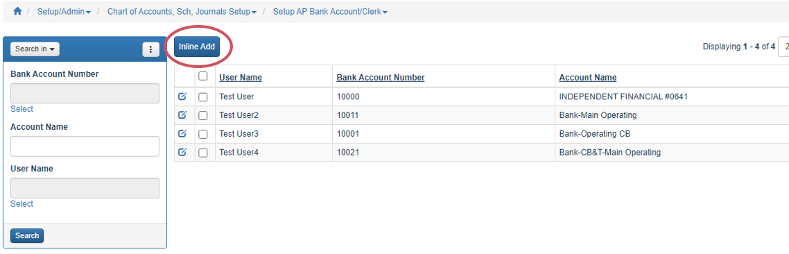 Setup the default AP Bank Account by Preparer