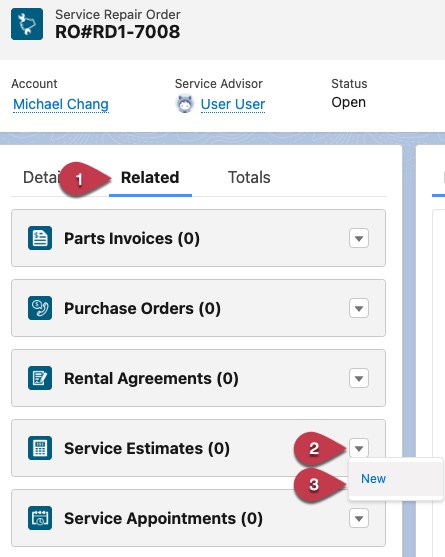 How to add a Service Estimate