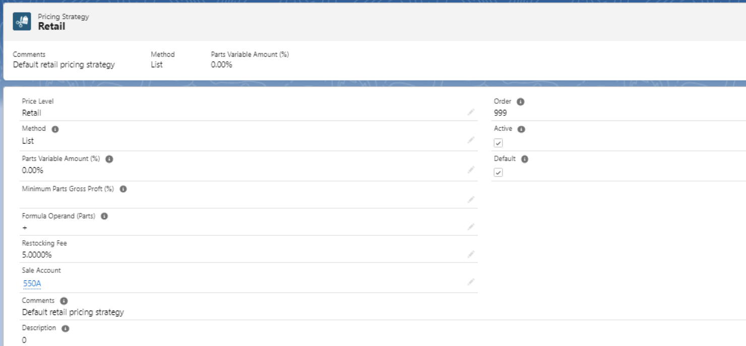 Repair Order Setup