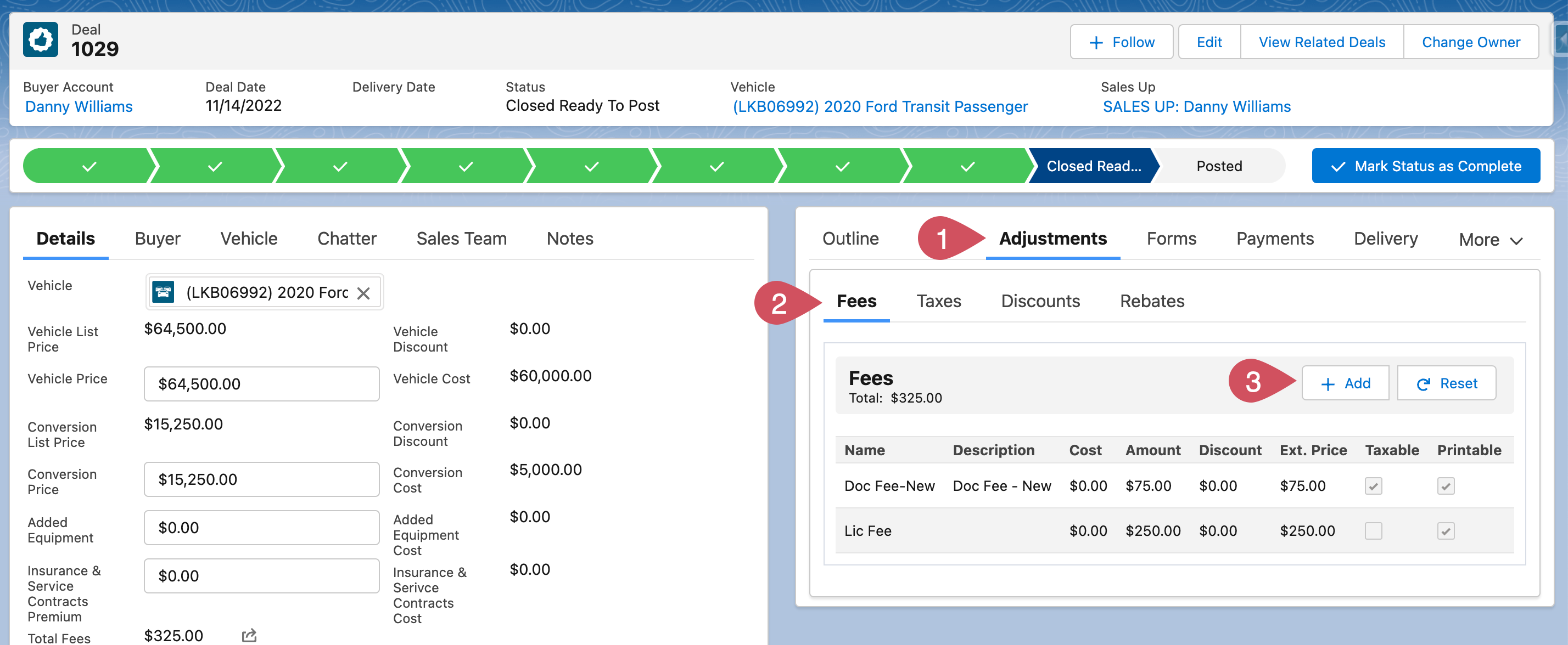 How to add Fees to a Deal