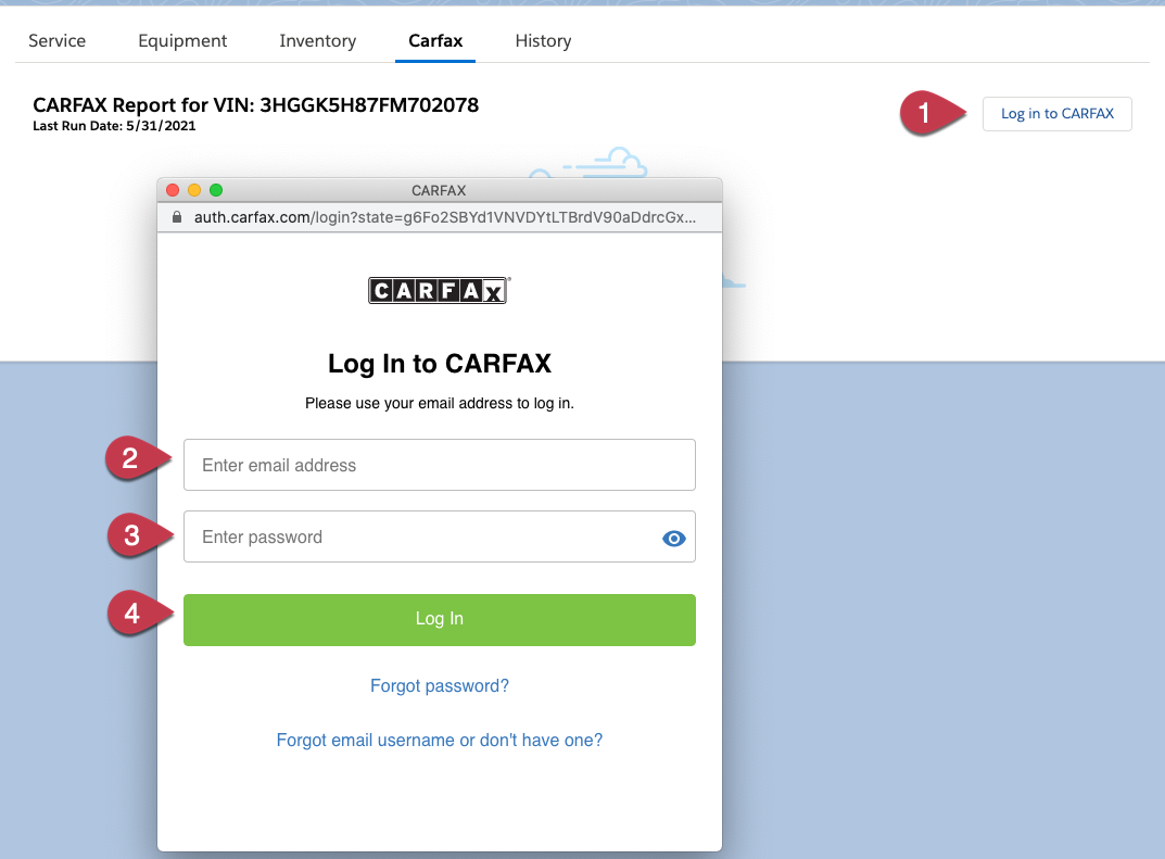 CARFAX Integration Setup and Usage